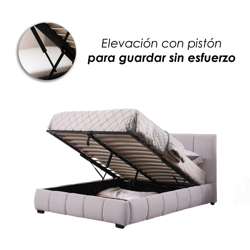 Ilios Innova | Base de Cama King Size con Cabecera, Sistema Hidráulico ...