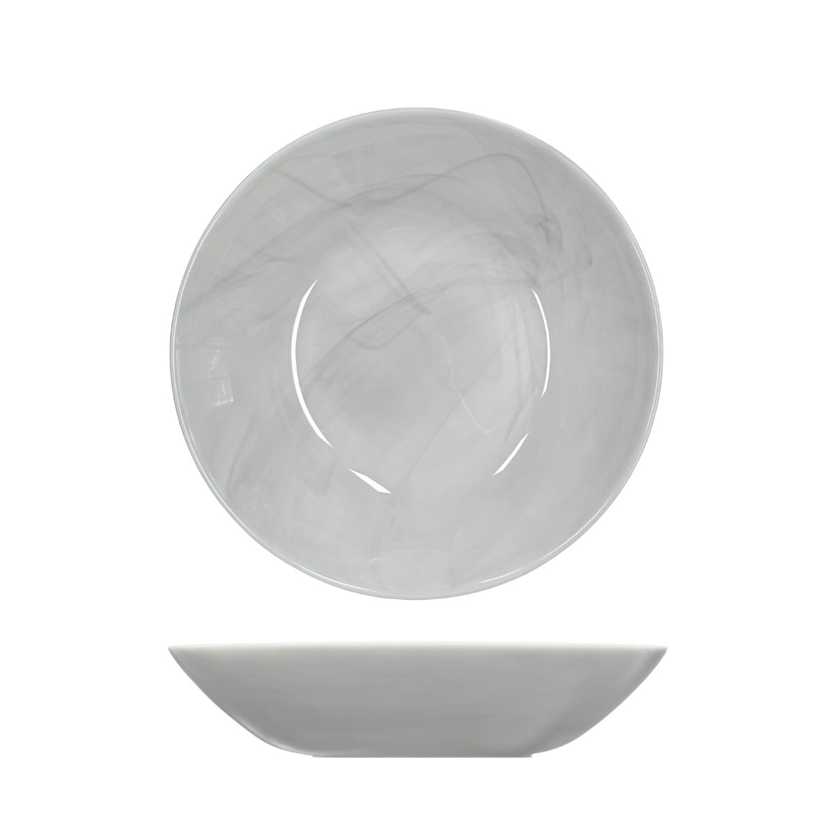 Plato Diwali de Opal Mármol Gris Hondos 4 Piezas