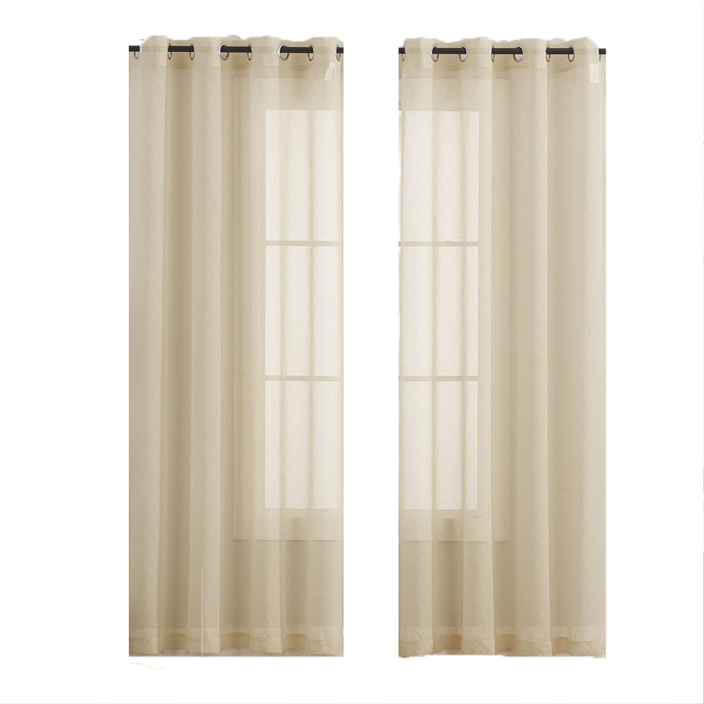 Cortinas Translúcidas 2 Paneles 140x220 cm Color Beige | Luz Natural y ...