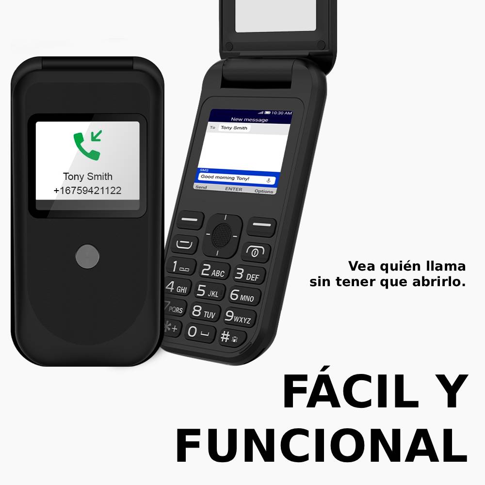 Celular Logic F6 Flip 2G Liberado botones grandes, linterna, radio FM ...