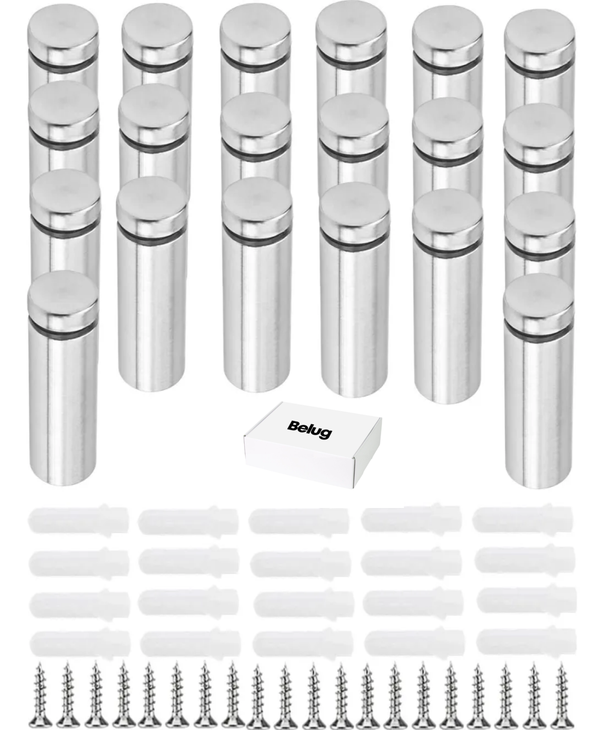 Chapetones De 19x25mm Para Montaje De Herrajes Vidrio,20 Pzs plata