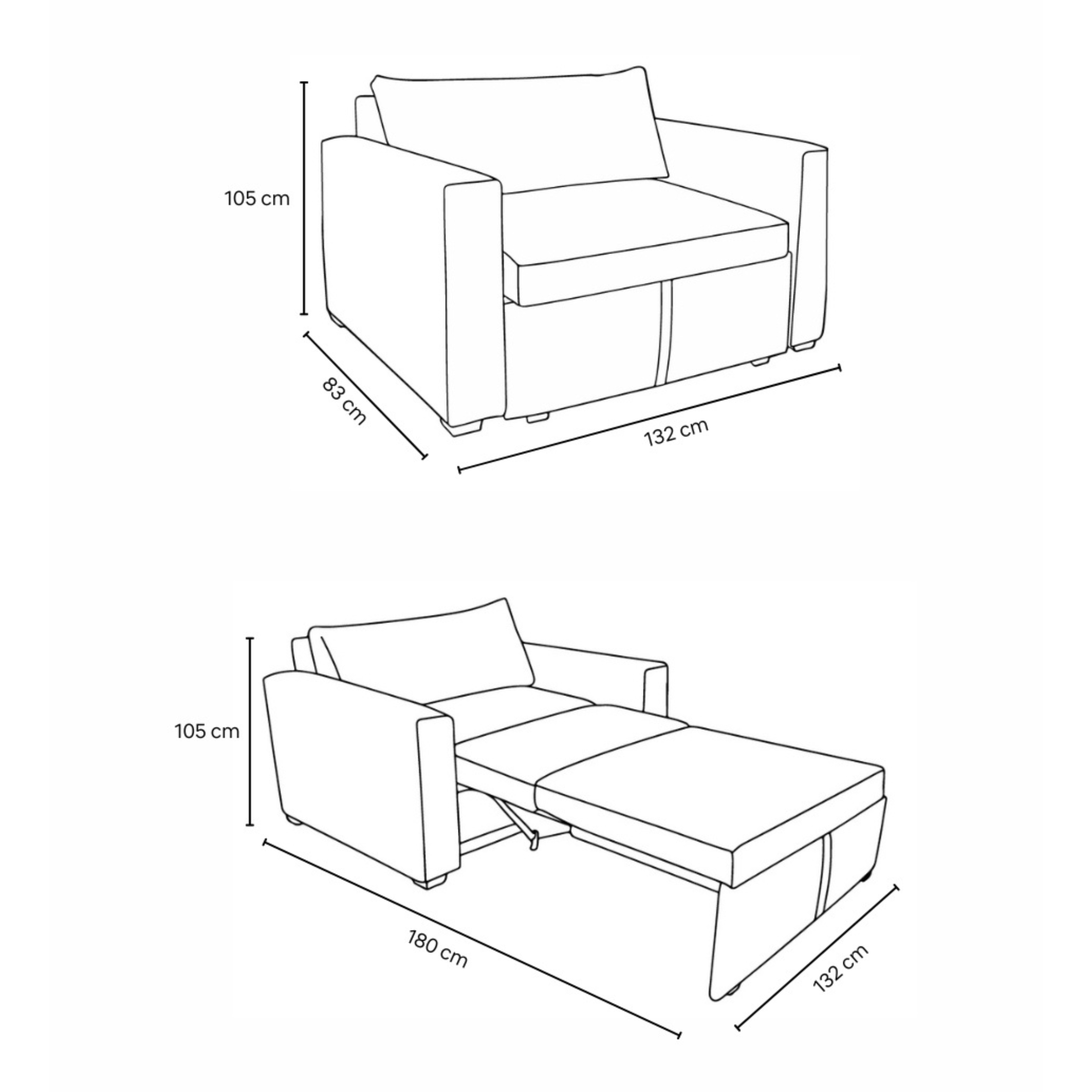 Sofá Cama Easy Living Oversize Newport Beige