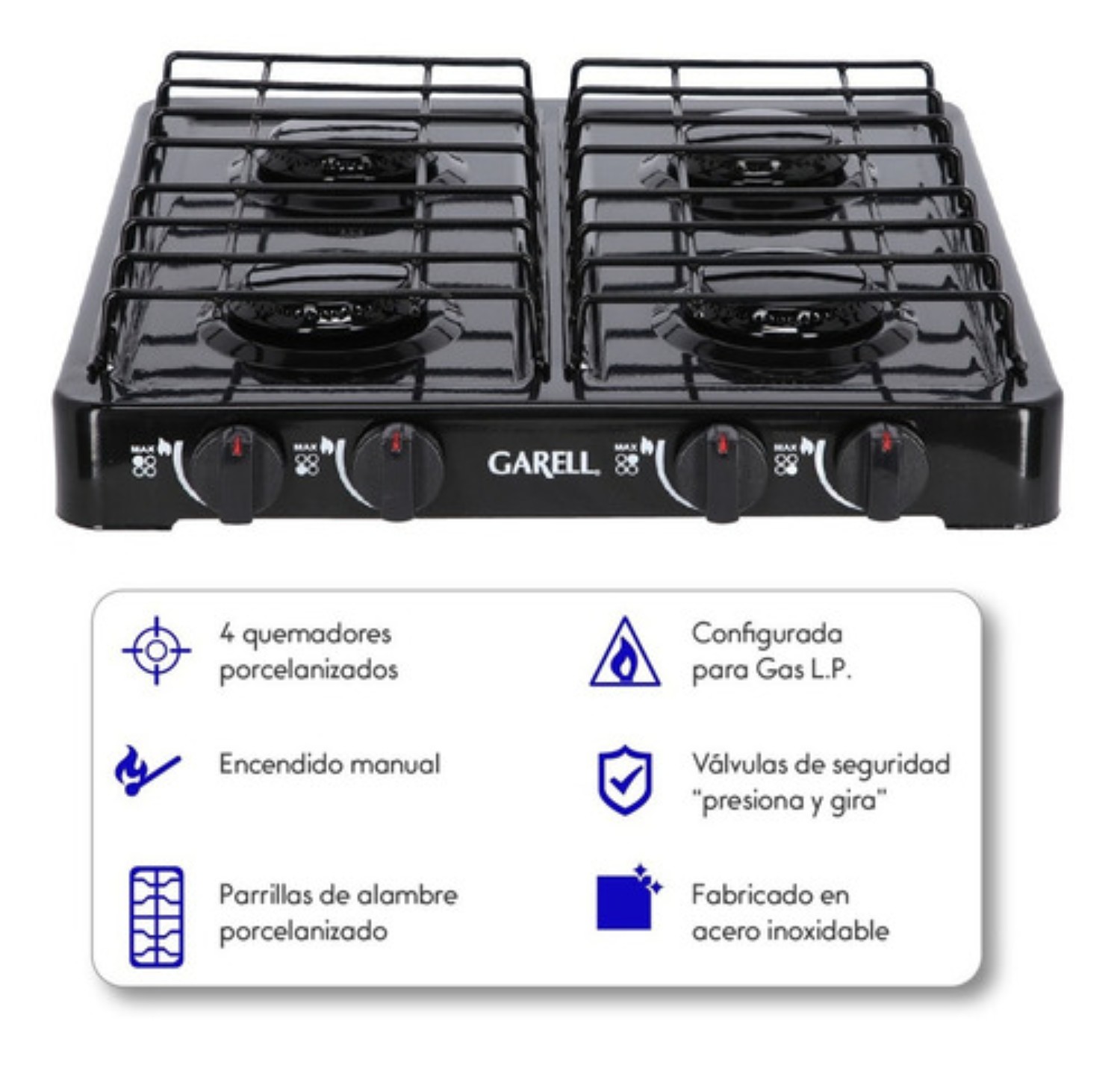 Parrilla a gas 4parrillas Negra