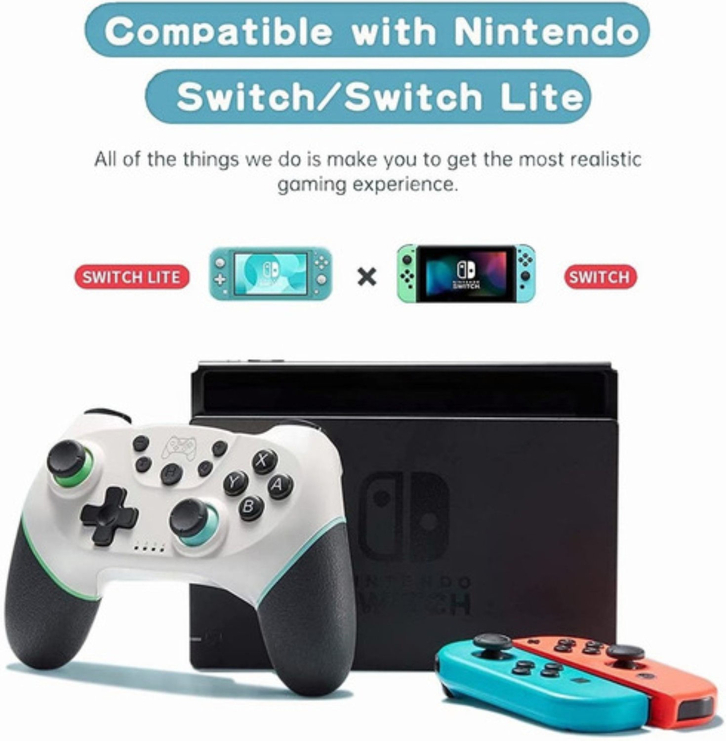 Control Inalámbrico Para Nintendo Switch Blanco Con Negro