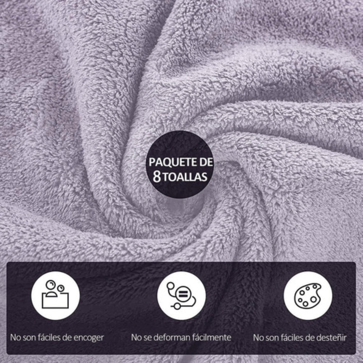 Juego De Toallas De Baño 6 Piezas Coral Suave kitchen choice Gris