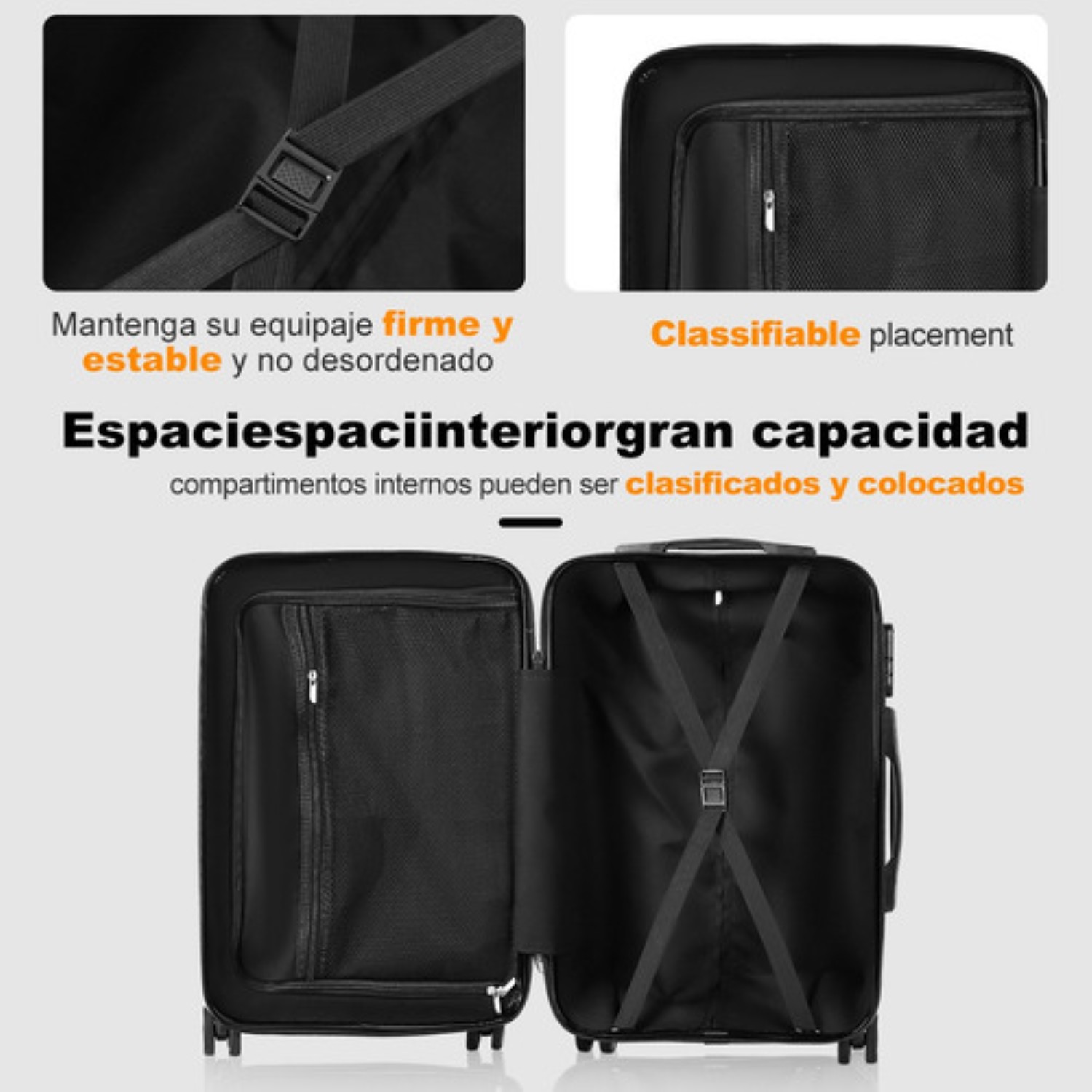 Maleta Mano De Viaje 20in 10kg Rigida 4 Ruedas360° negra