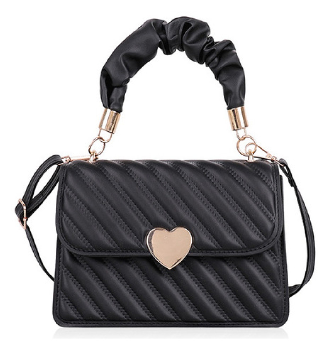 Bolso De Mano negra de Corazon