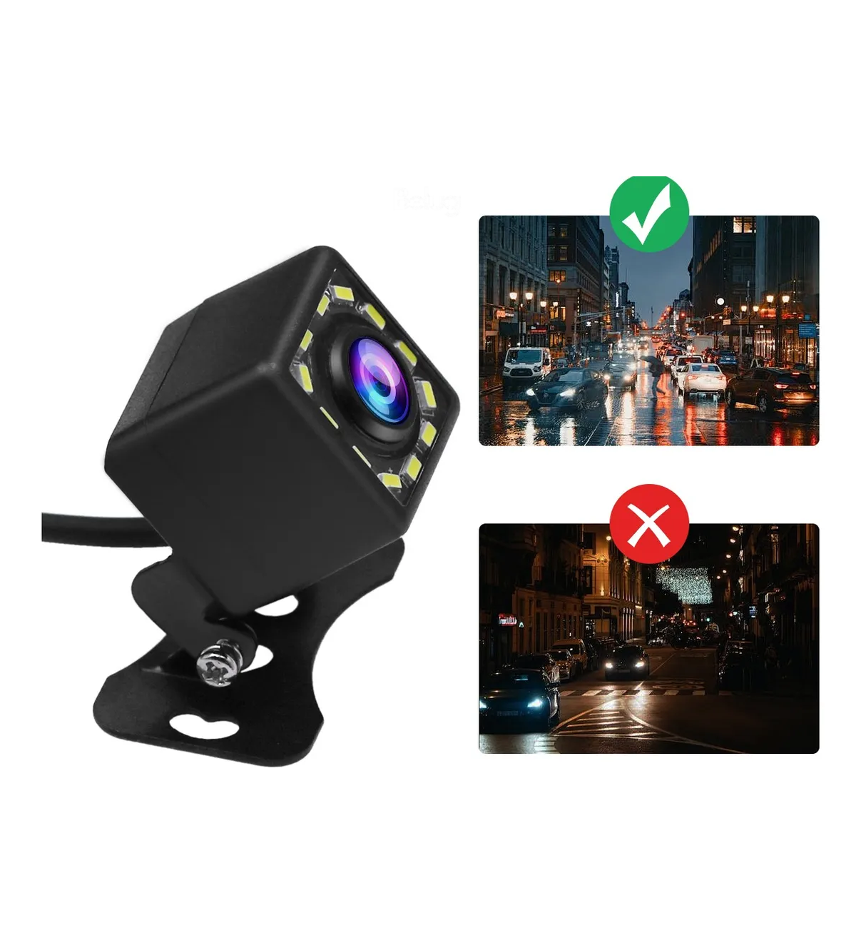 Cámaras De Reversa Para Autoestéreo Belug 12led Universal Negro