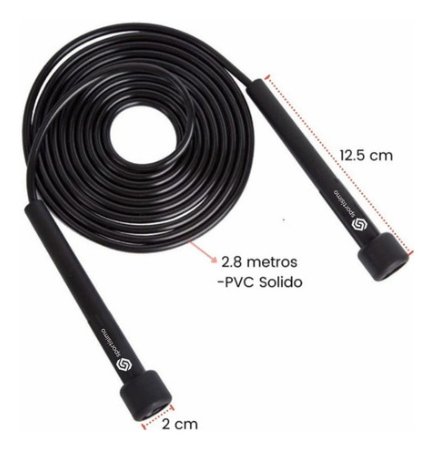 Cuerda Alfa Pro Sportisimo -saltar Ajustable Ejercicio NEGRO