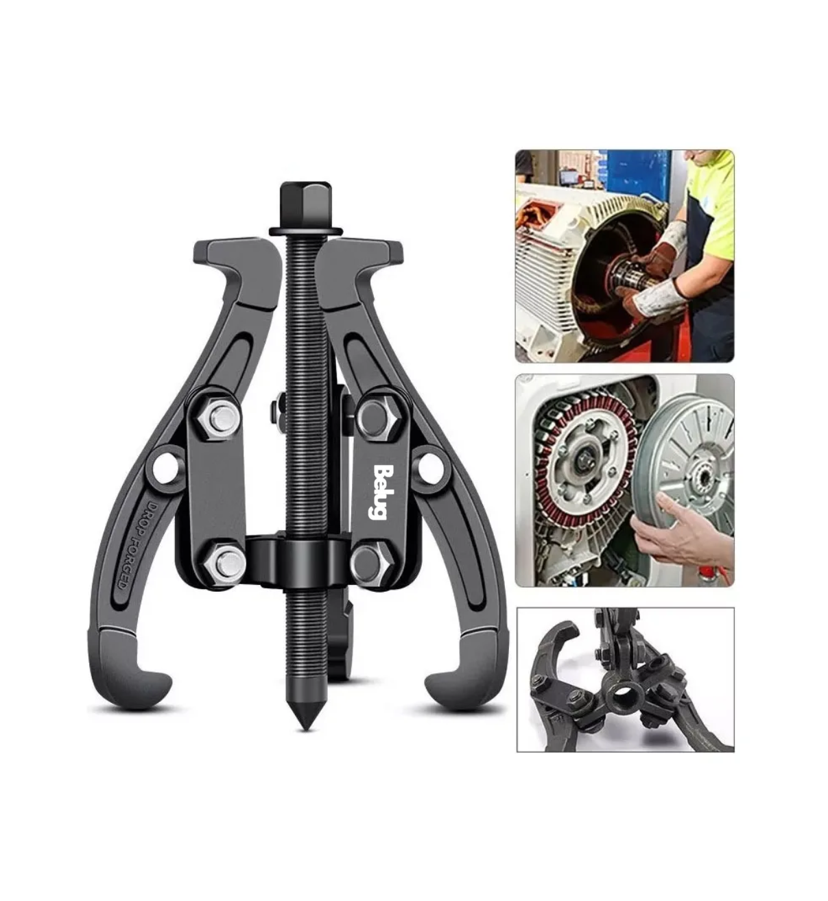 3'' Extractor Engranes Poleas Reversible Forja Brazos Mejora Negro Belug