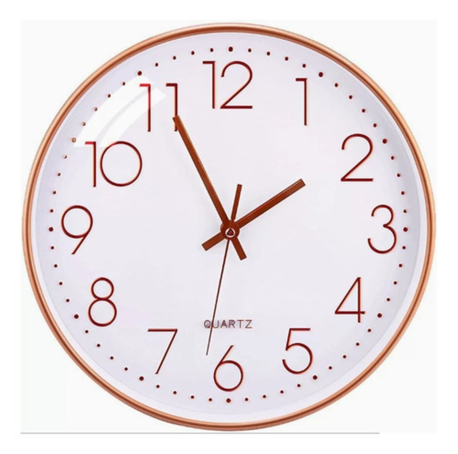 Reloj De Pared 3d Moderno 30 cm Blanco con rosa Gold