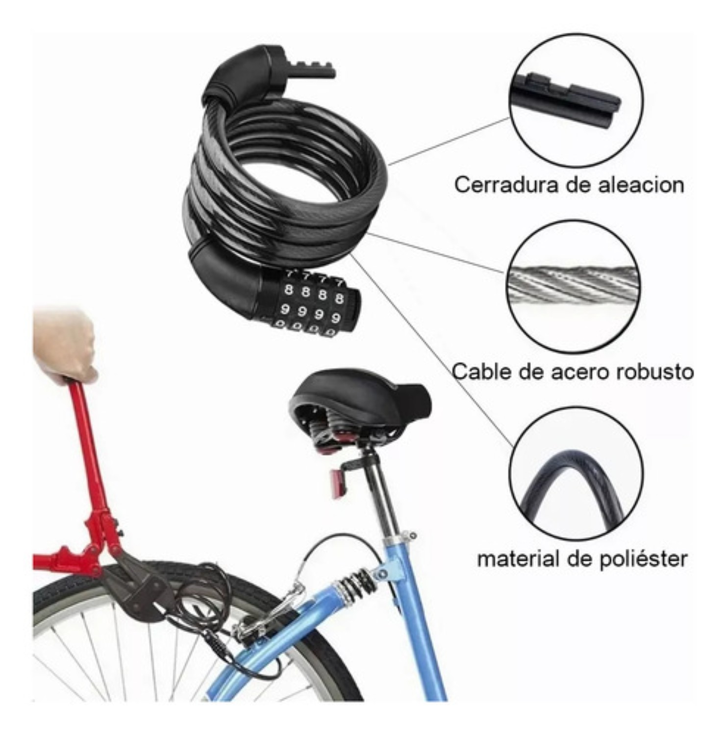 Candado Cadena Reforzado Alta Seguridad Negro 120 cm