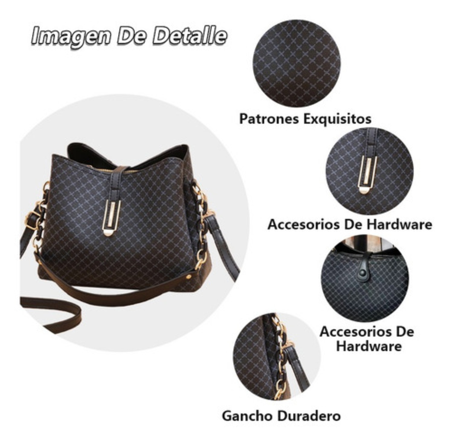 Bolsa Mujer Dama Mod Gran Capacidad Negra