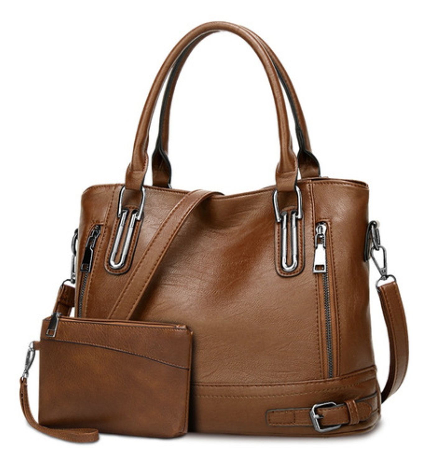 Bolsas Para Mujer De Cuero Pu Bandoleras Para Mujer De Moda Marron