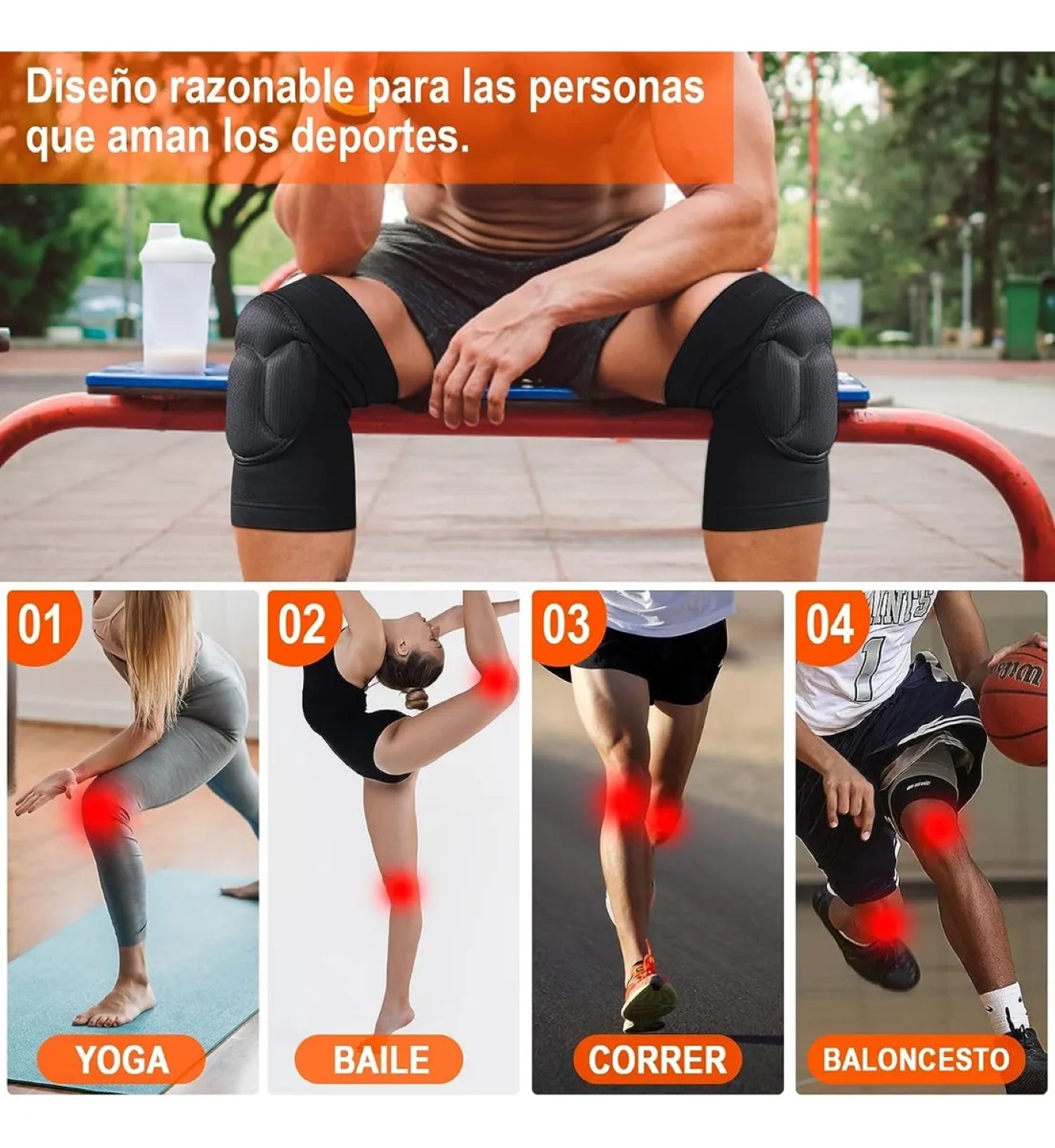 Rodilleras Deportivas Para Deporte Azul Rey Talla S