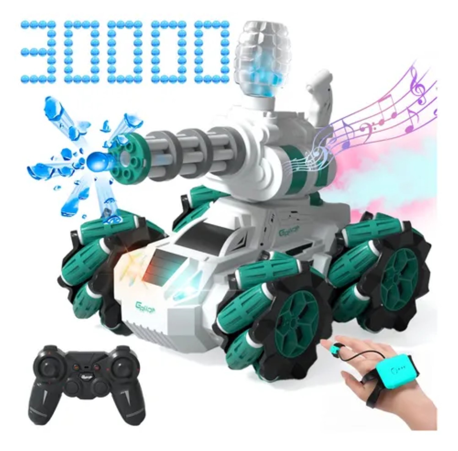 Autos A Control Remoto 4PZ Blanco Verde