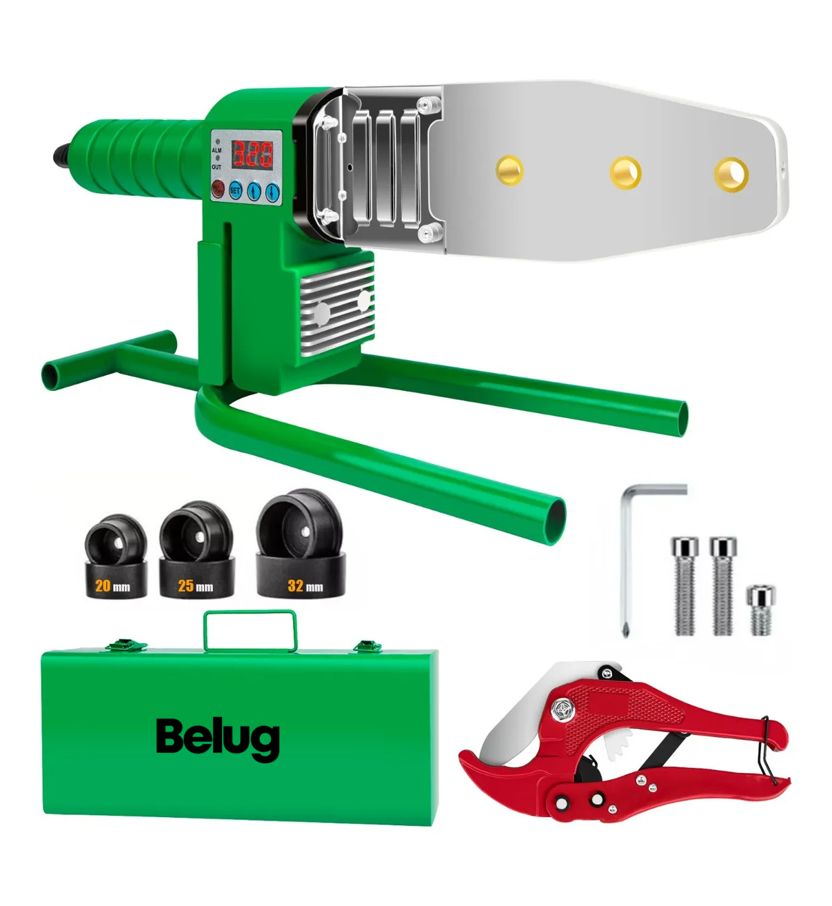 Termofusora Kit 1000w Para Ppr Con 3 Dados Belug Verde