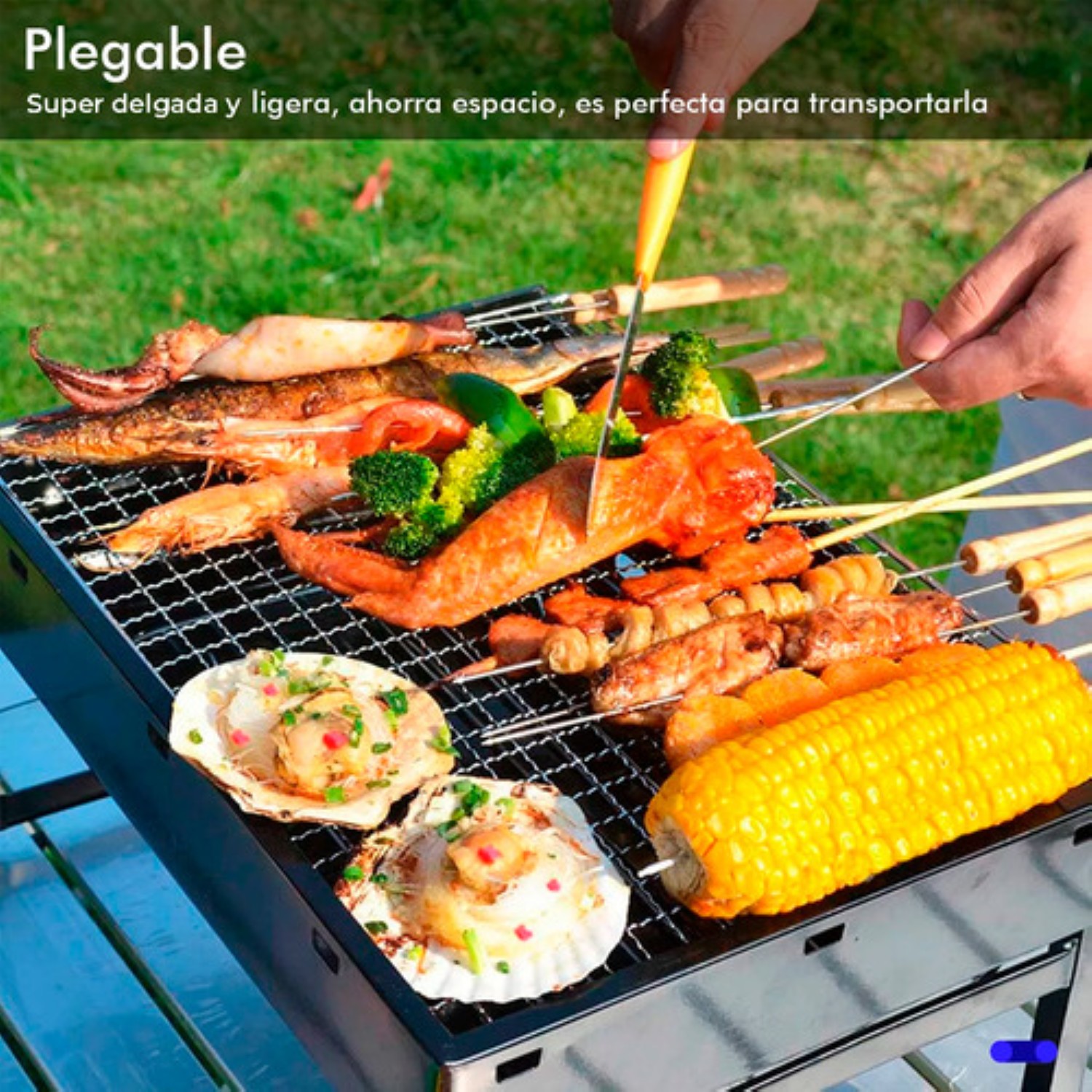 Parrilla para Asador de Carbon Portatil Negro