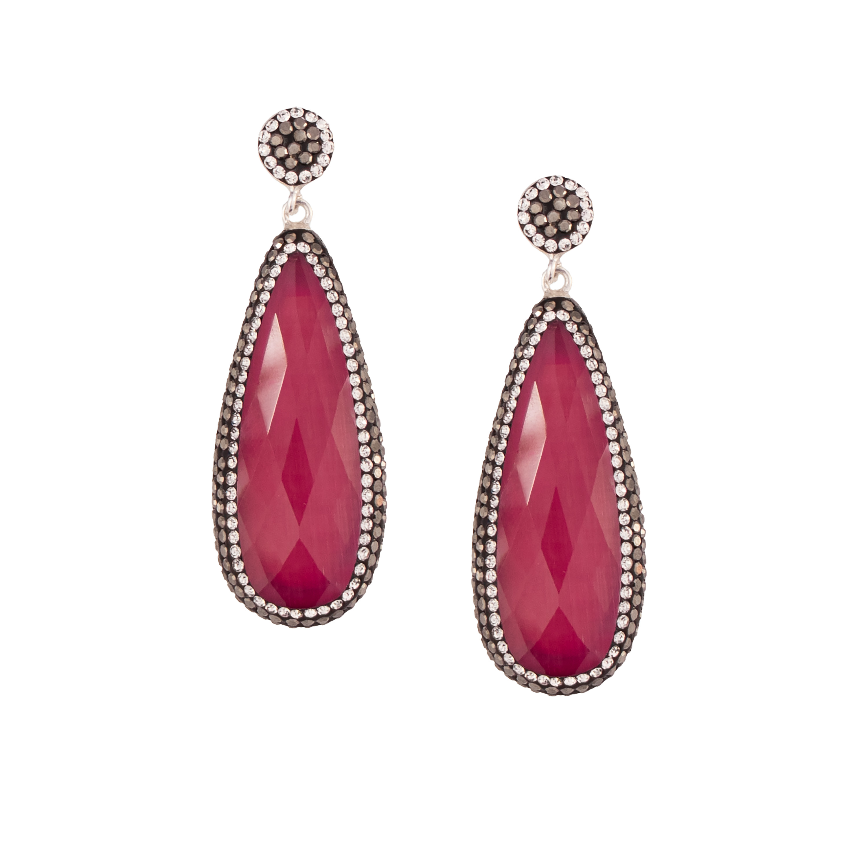 Aretes turcos Queen Farah de Plata 925, con baño de Rodio, gema de ojo ...