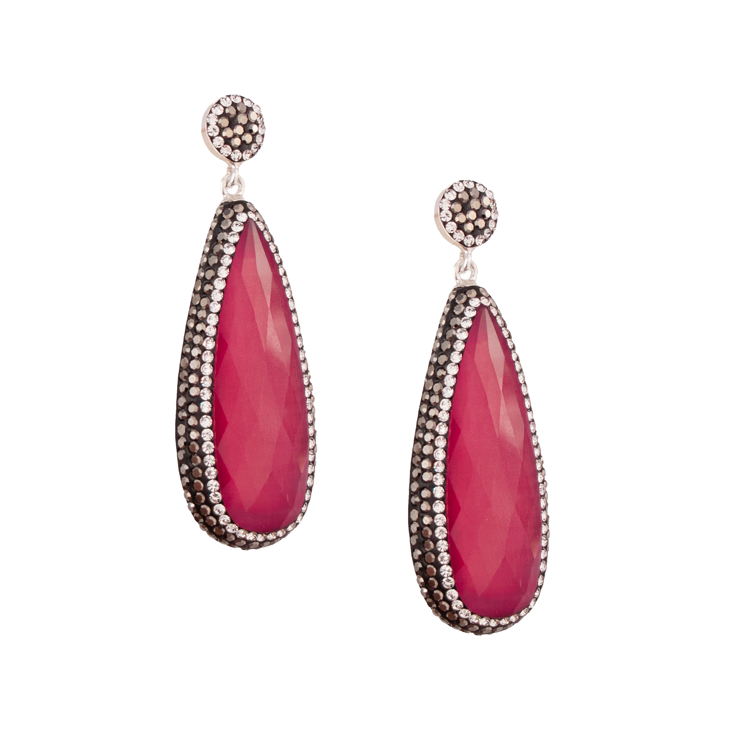 Aretes turcos Queen Farah de Plata 925, con baño de Rodio, gema de ojo ...