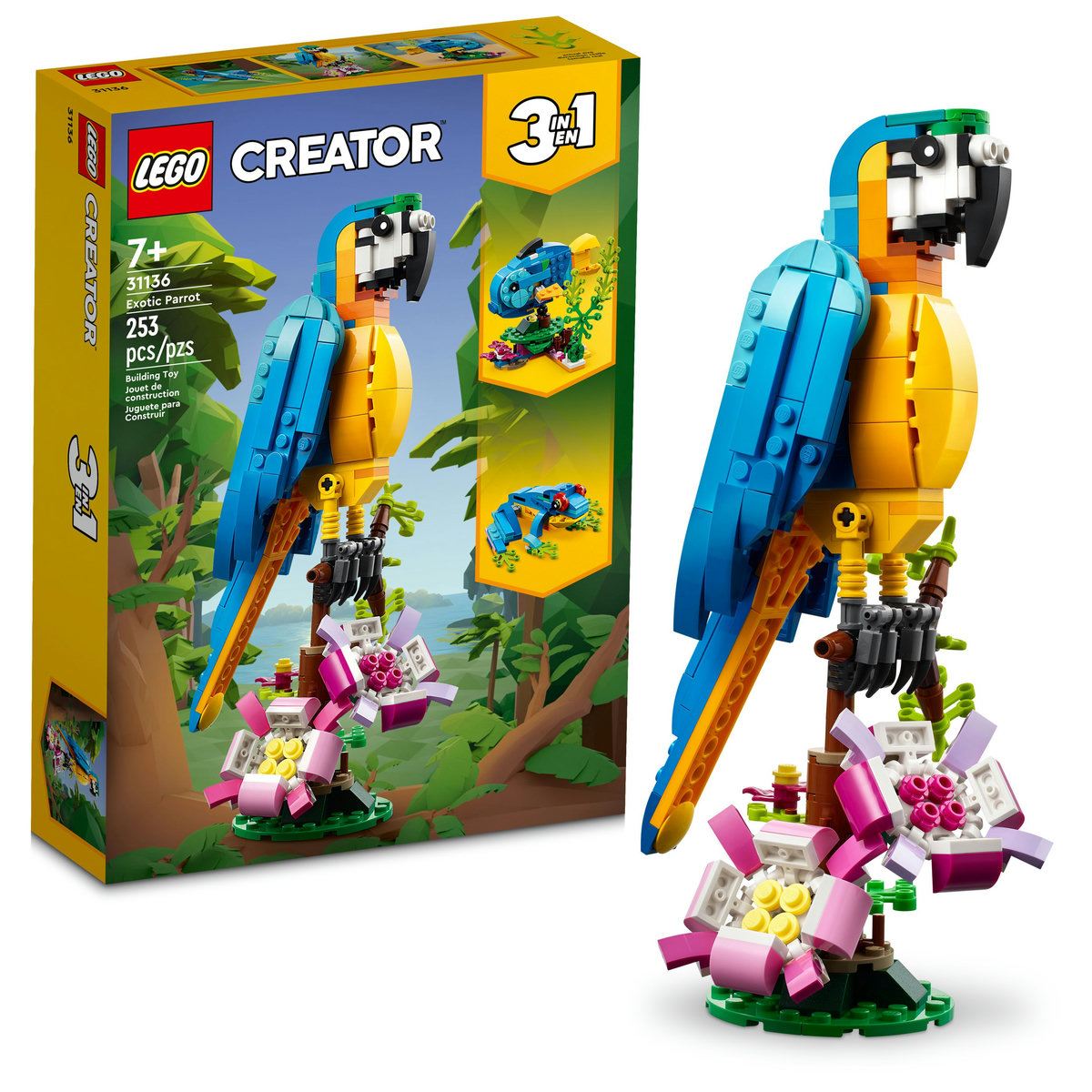 Set LEGO Creator 3 en 1 Perico Exótico 253 Piezas COLOR MULTICOLOR Para Niños Desde 7 Años
