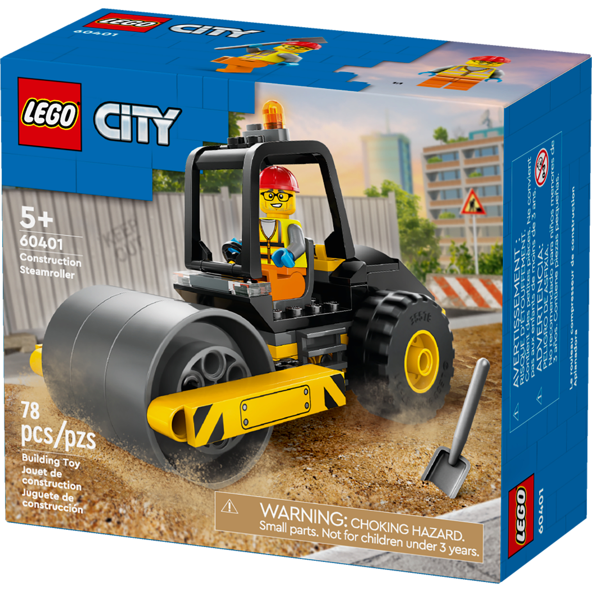 Set LEGO City Aplanadora 60401 78 Piezas COLOR AMARILLO Con Minifigura ...