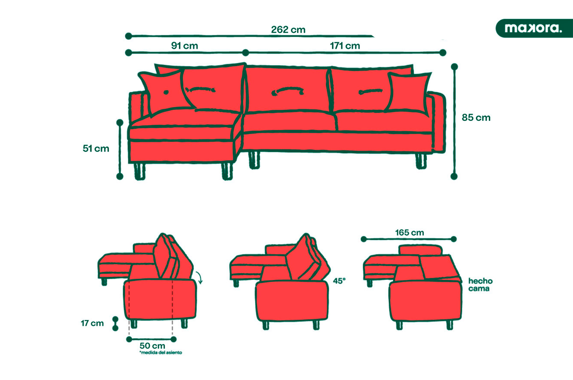 Sala Modular Makora Aventus Café Terciopelo De 3 Plazas