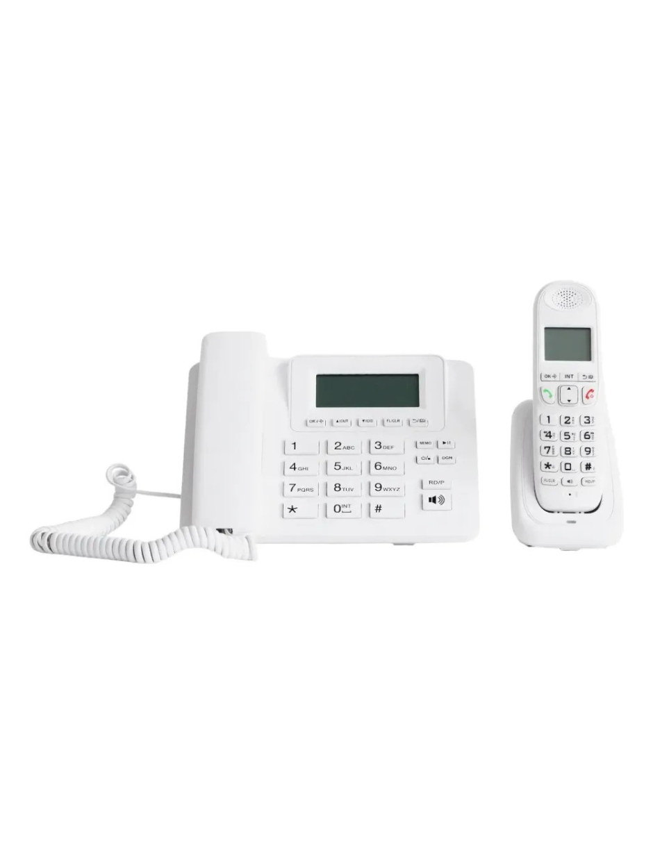Set de Teléfono Fijo + Inalámbrico Blanco | Diseño Moderno y ...