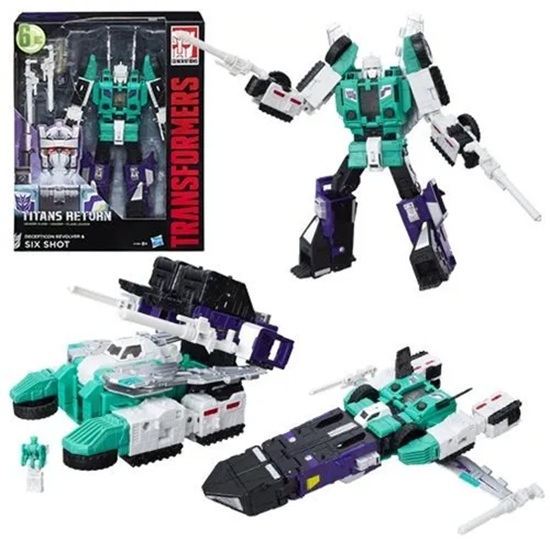 Raro Transformers Sixshot Titans Return Leader Class Action Figure HASBRO