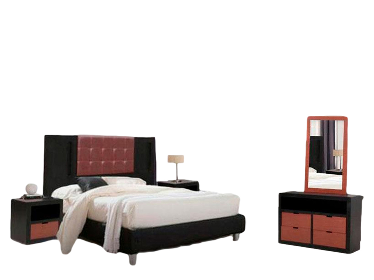 Recamara Modelo Holanda King Size - Chocolate con Caoba - Kessa.