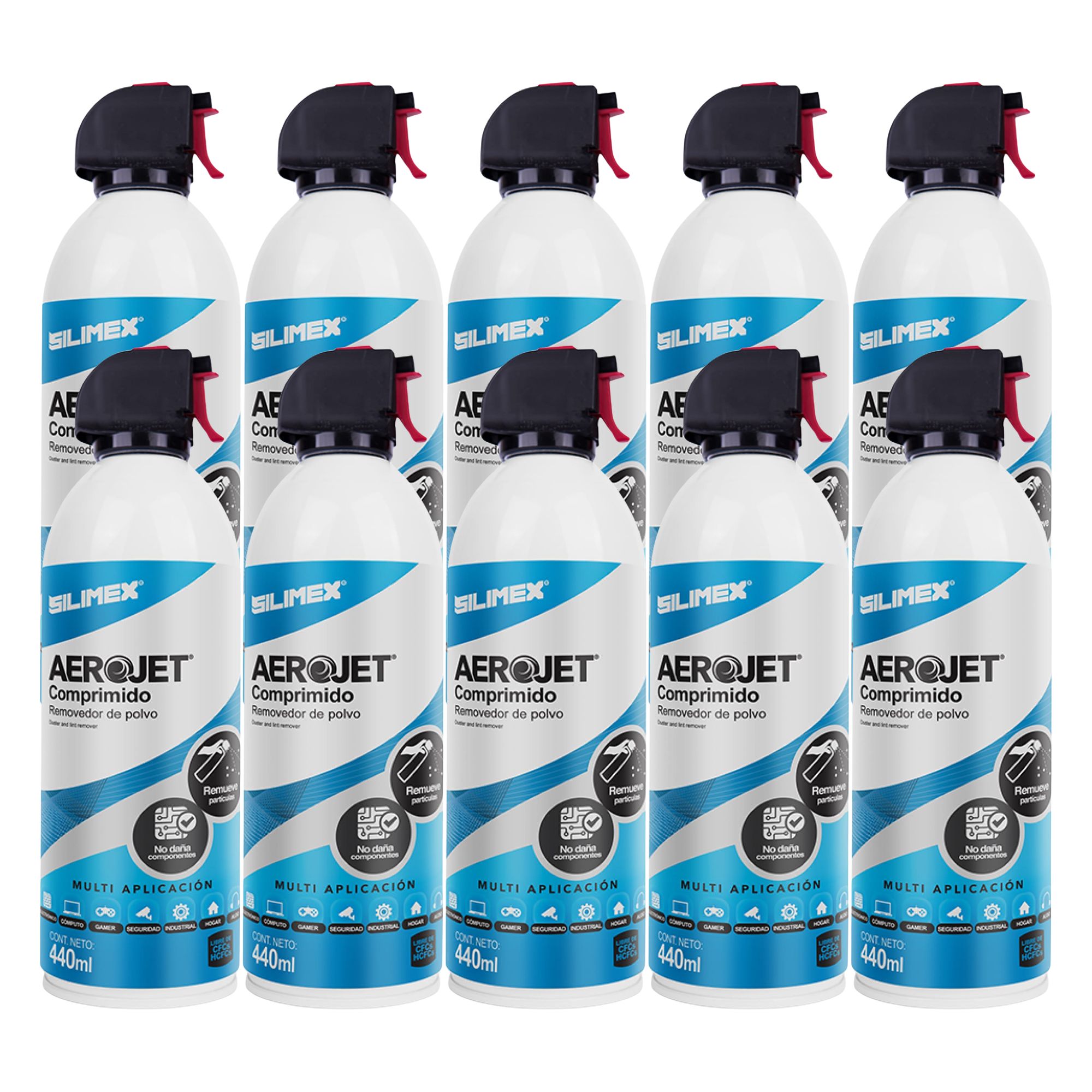 10 Pack - Aire comprimido Silimex Aerojet De 440 ML.