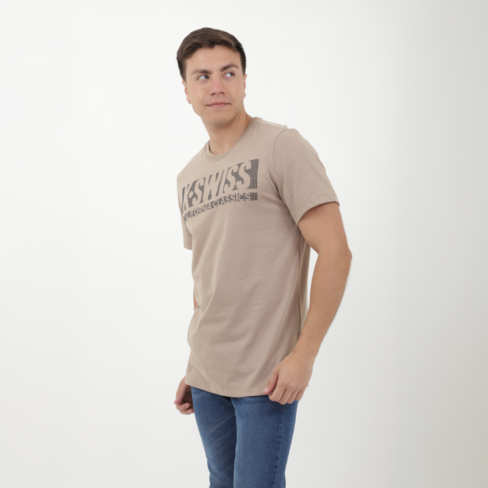 Playera K-Swiss TSW-BS Para Hombre Color Café