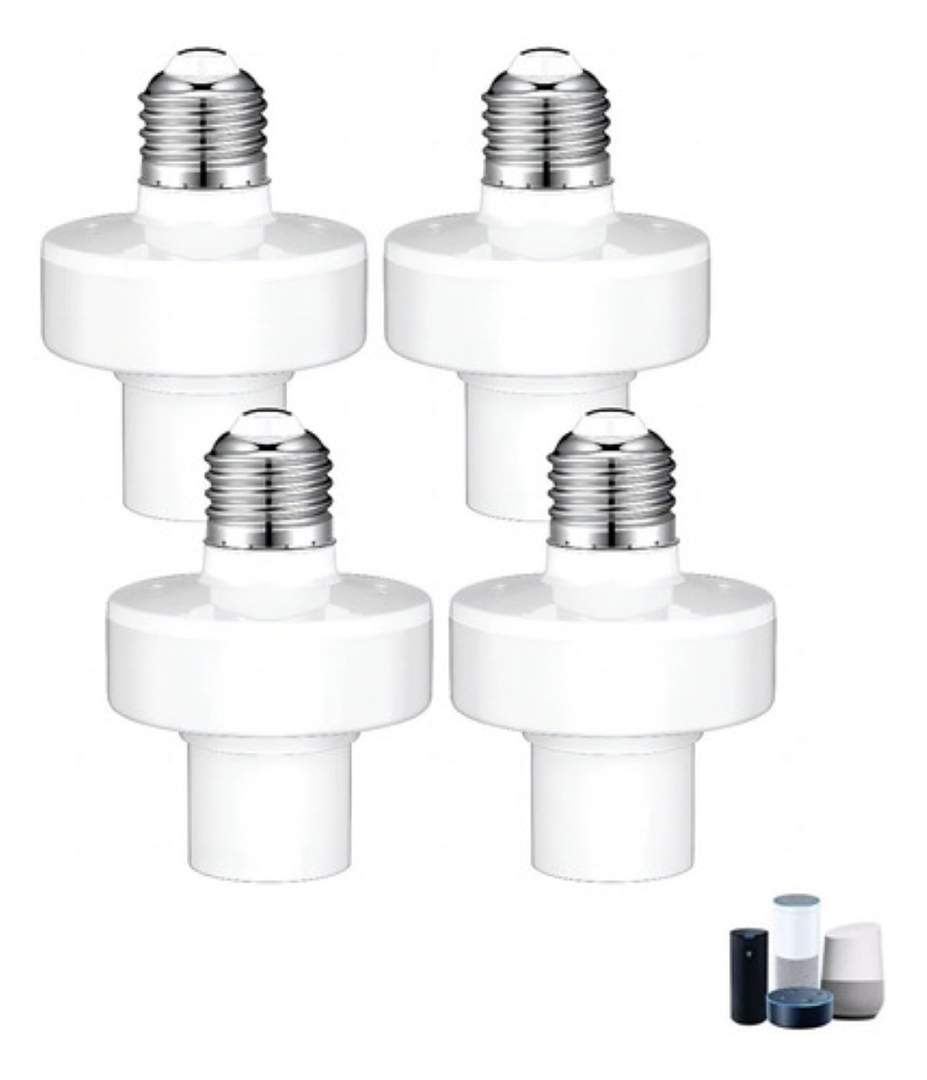 Adaptador De Foco Led Inteligente Wifi E27/e26, 4 Piezas Blanco