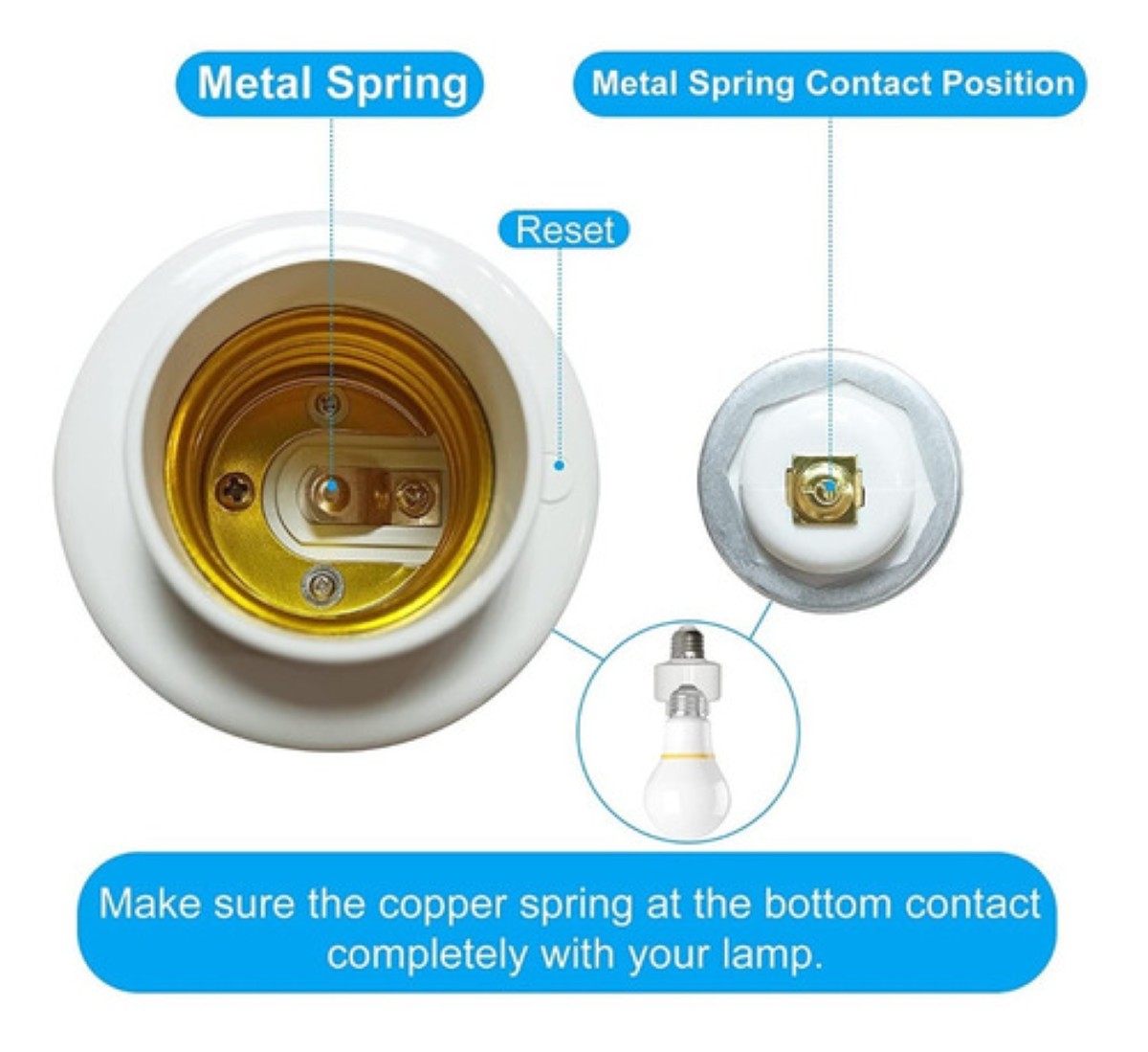Adaptador De Foco Led Inteligente Wifi E27/e26, 4 Piezas Blanco