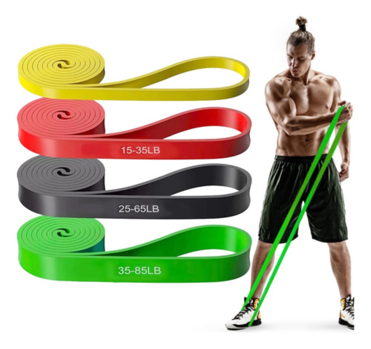 Kit De 4 Bandas Elasticas, Liga De Resistencia