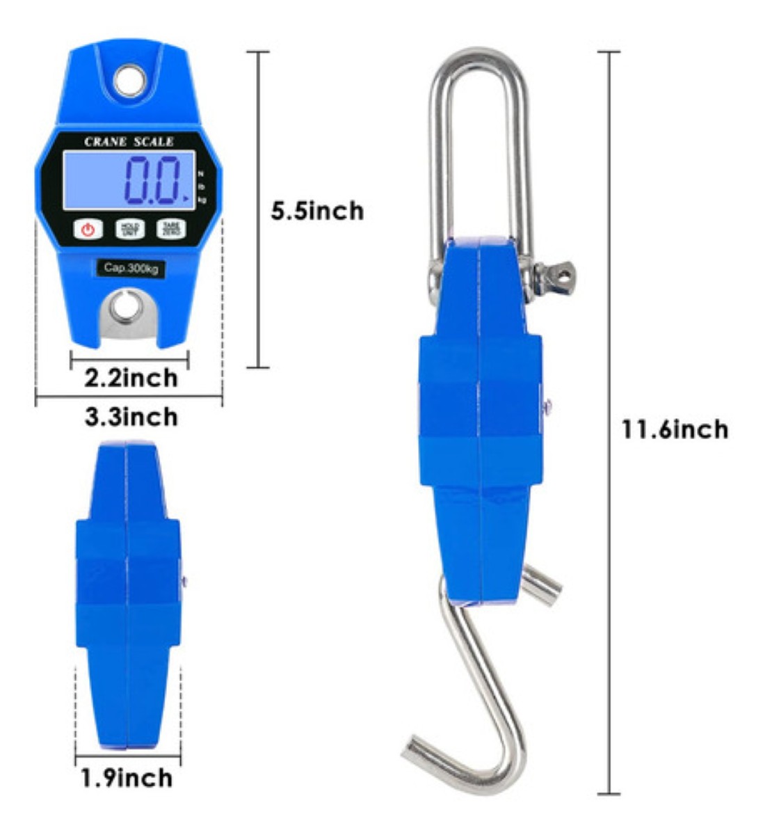 Báscula Industrial Digital Colgante Portátil Con Colgar Azul