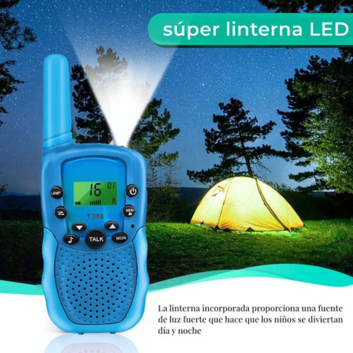 Radios Walkie Talkies Para Niño 2 Piezas Azul