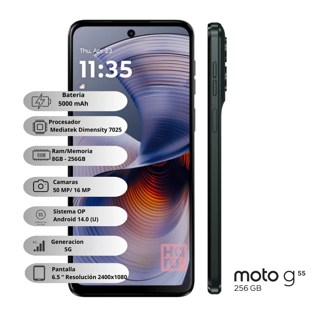 Motorola G55 5G 256Gb 8Ram Color Negro Nuevo Libre
