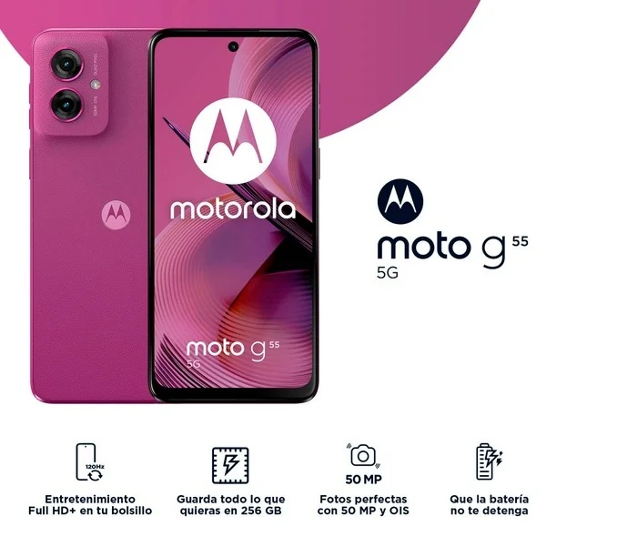 Motorola G55 5G 256Gb 8Ram Color Rosa Nuevo Libre