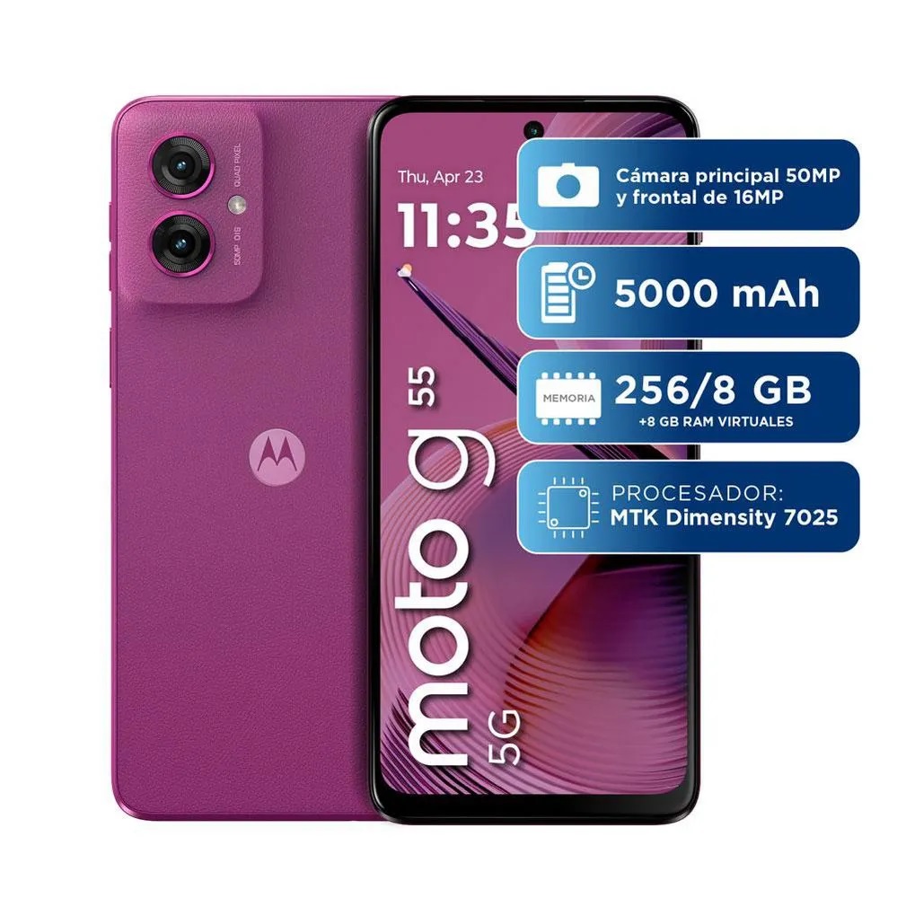 Motorola G55 5G 256Gb 8Ram Color Rosa Nuevo Libre